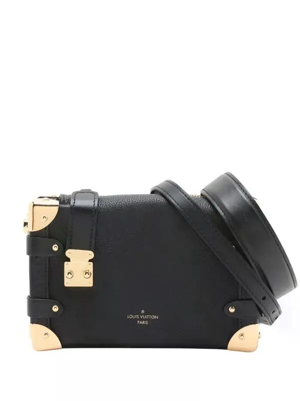 LOUIS VUITTON Grained Calfskin Side Trunk Pm Satchel