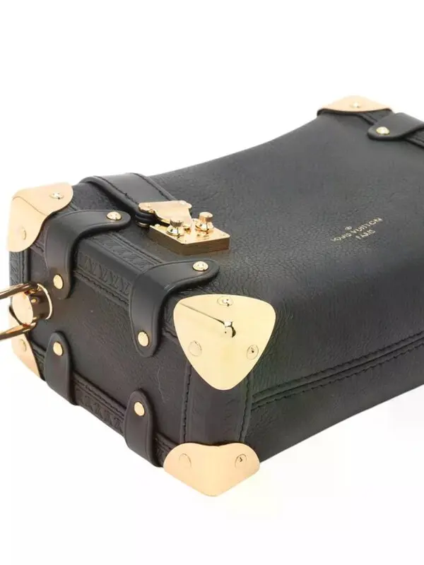 LOUIS VUITTON Grained Calfskin Side Trunk Pm Satchel