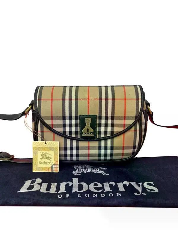 Burberry Haymarket Check Canvas Crossbody Bag - Neutrals