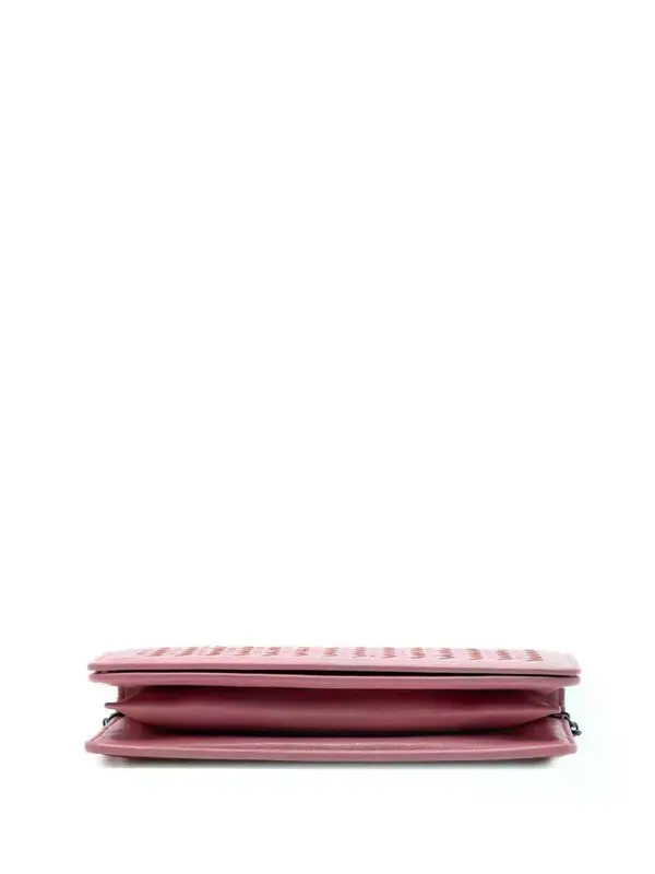 Bottega Veneta 2021-2026 Nappa Intrecciato Continental Wallet On Chain Crossbody Bag - Pink