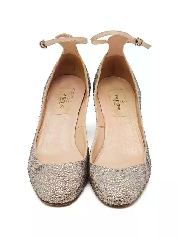 Valentino Garavani Embellished Heeled Pumps With Buckle Ankle Strap