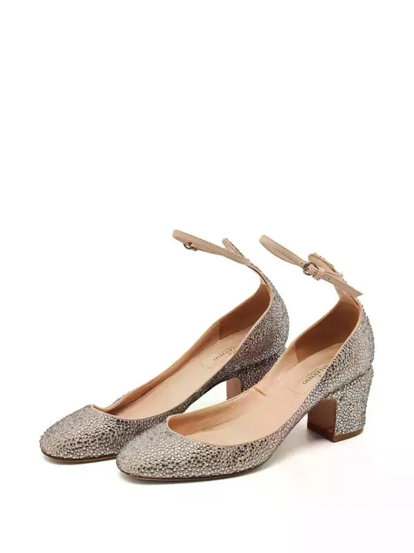 Valentino Garavani Embellished Heeled Pumps With Buckle Ankle Strap