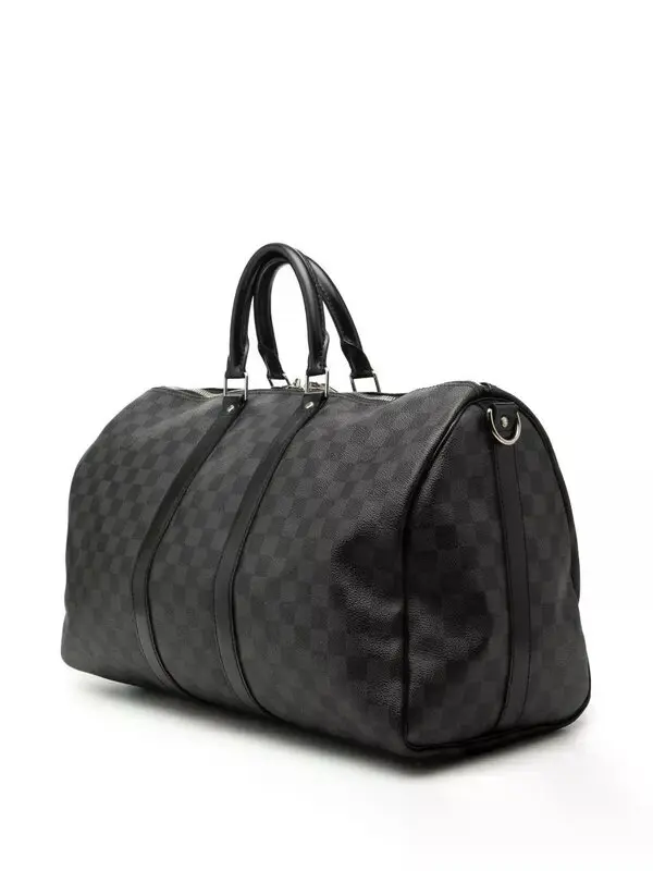 LOUIS VUITTON Damier Graphite Keepall Bandouliere 45 Travel Bag - Black
