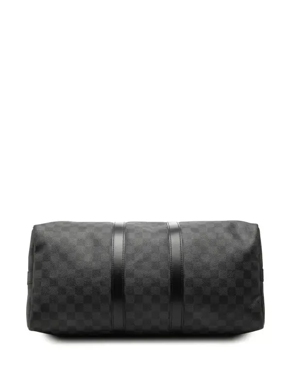 LOUIS VUITTON Damier Graphite Keepall Bandouliere 45 Travel Bag - Black