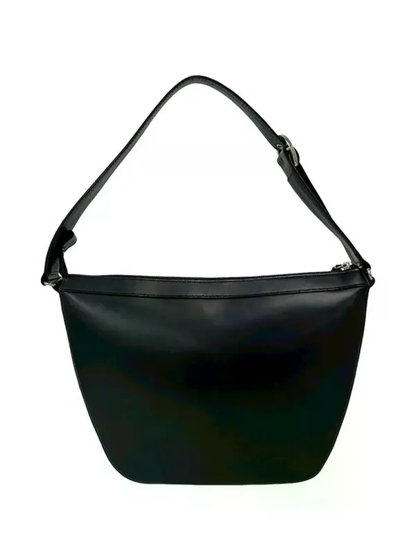 Burberry House Check Canvas Trimmed Leather Shoulder Bag