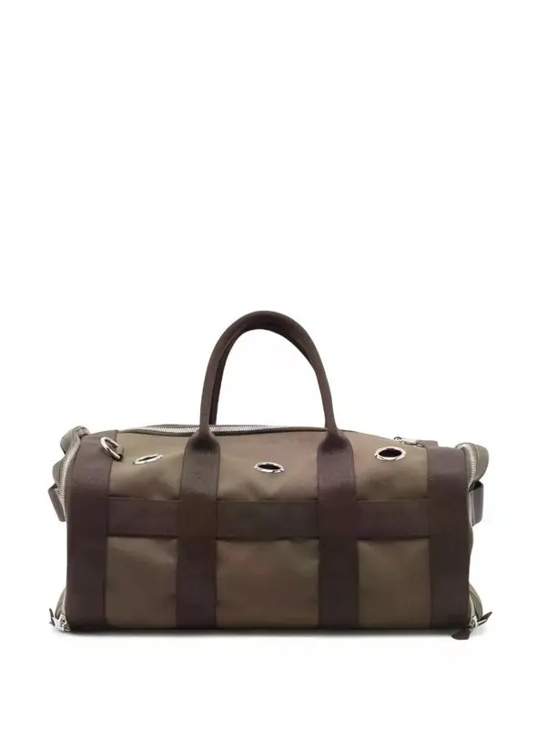 Hermès Toile Military Dog Carrier Travel Bag - Brown