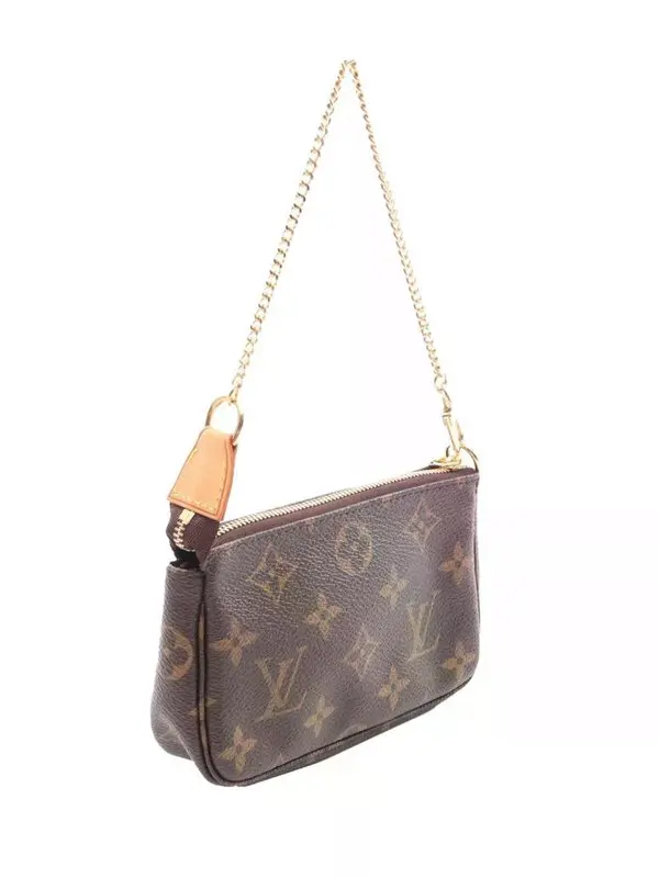 LOUIS VUITTON 2004 Monogram Mini Pochette Accessoires Handbag - Brown