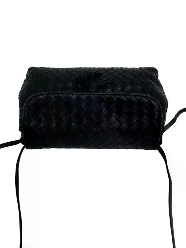 Bottega Veneta Nappa Intrecciato Tassel Crossbody Bag - Black