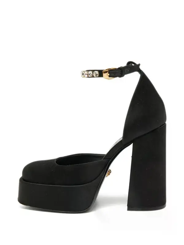 Versace Satin Platform Pumps - Black