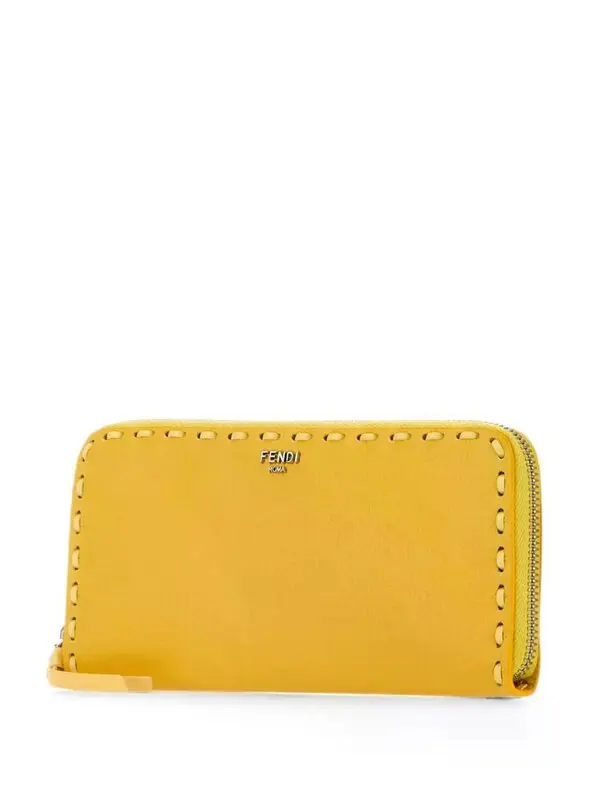 Fendi Large Selleria Stitch-trim Leather Wallet