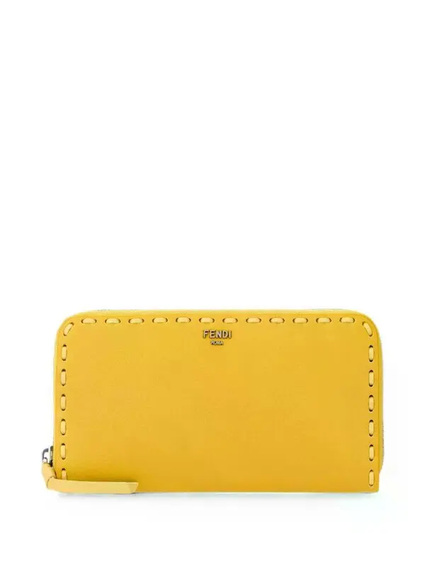 Fendi Large Selleria Stitch-trim Leather Wallet