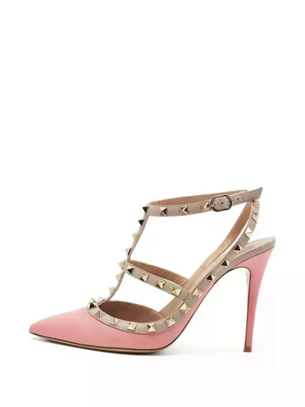Valentino Garavani Rockstud Leather Heeled Pumps - Pink