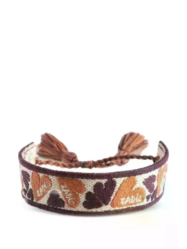 Zadig&Voltaire Embroidered Tassel Detail Bracelet - Brown