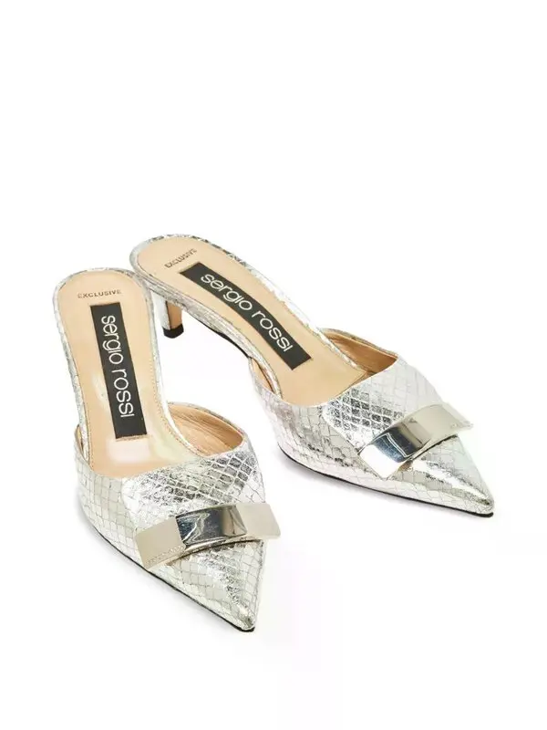 SERGIO ROSSI Embossed Mules