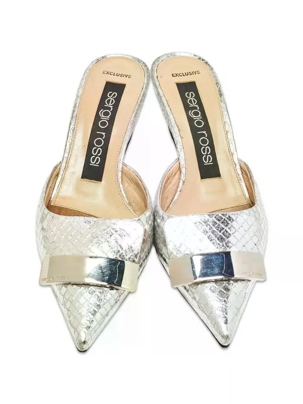 SERGIO ROSSI Embossed Mules