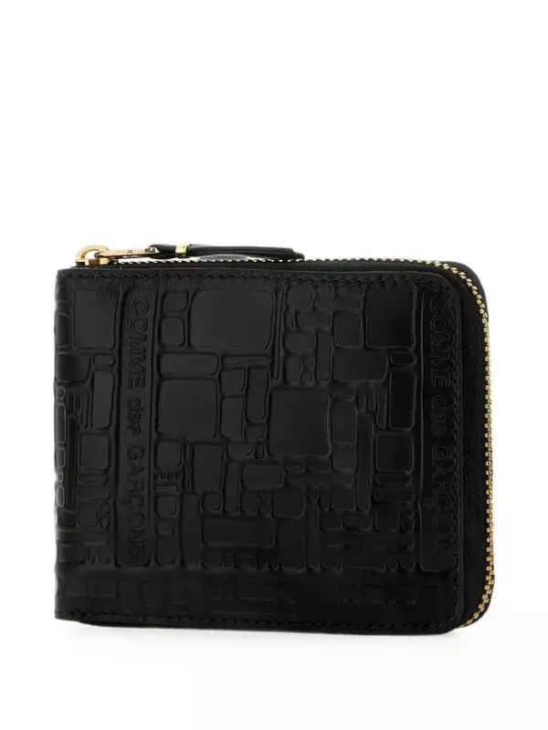Comme Des Garçons Logo-embossed Leather Wallet - Black
