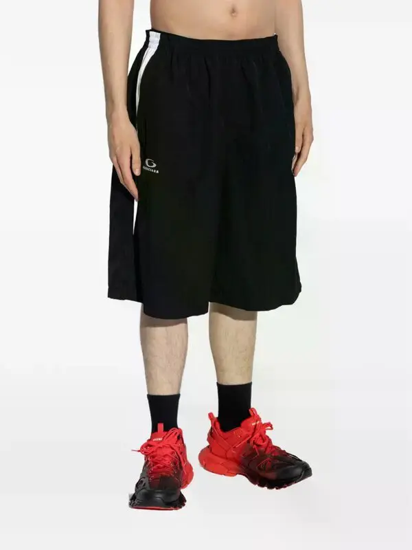 Balenciaga X Nba Logo Track Shorts - Black