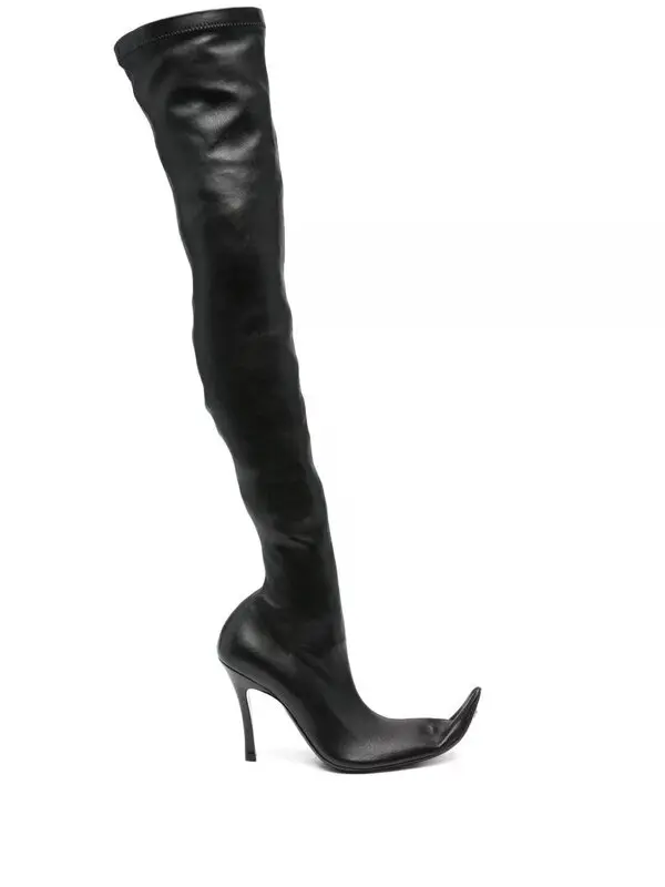 Balenciaga 110mm Leather Pointed-toe Over-the-knee Boots