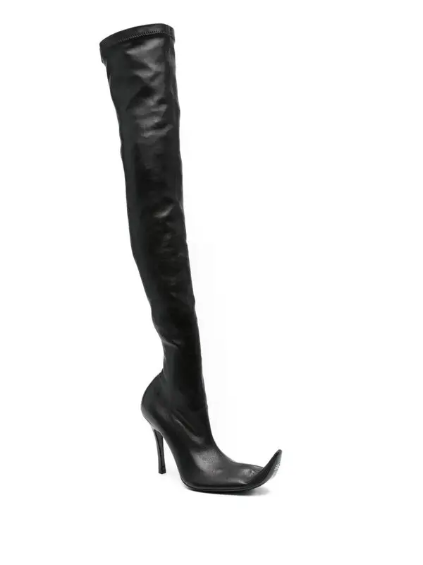 Balenciaga 110mm Leather Pointed-toe Over-the-knee Boots