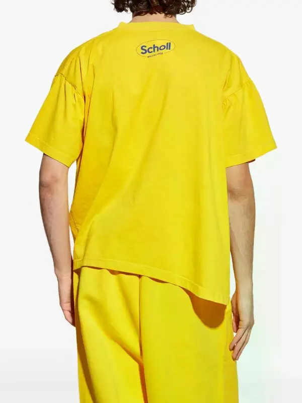 Balenciaga X Scholl Logo-print Oversized T-shirt - Yellow