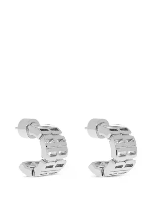 Balenciaga Nano Logo Earrings - Silver