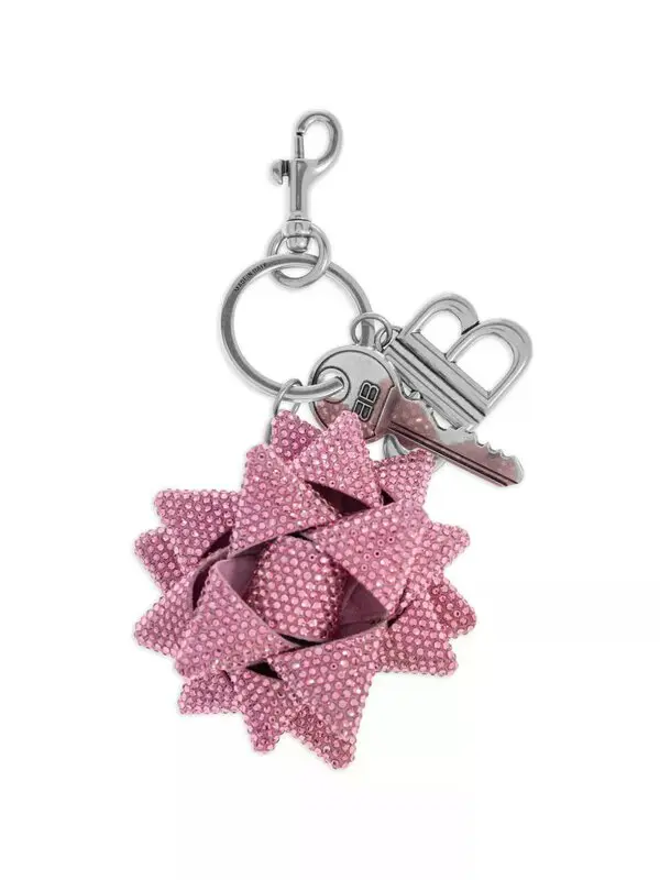 Balenciaga Crystal-embellished Bow Keychain