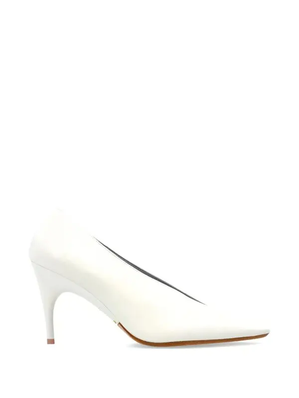 Balenciaga Duchesse Pointed-toe V-shape Pumps - Neutrals