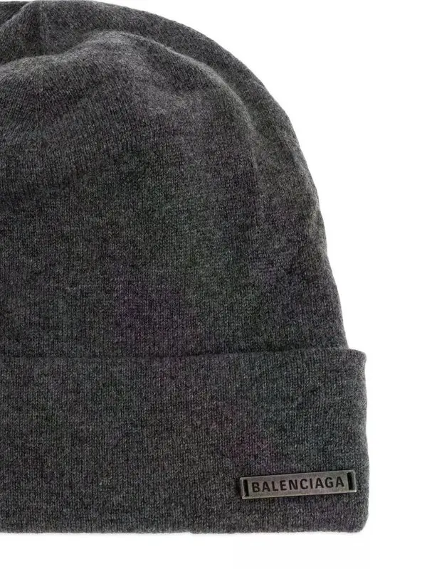 Balenciaga Logo Plaque Beanie Hat