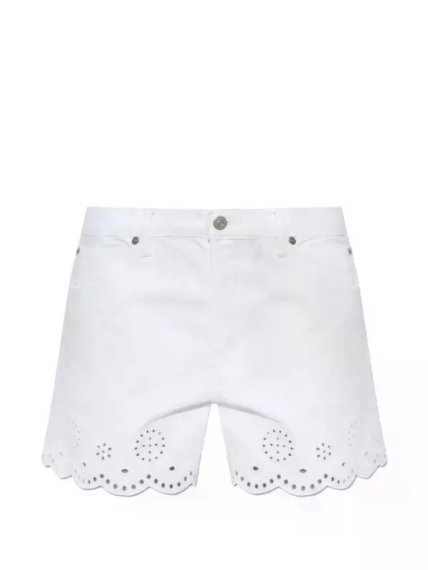 FRAME Broderie Anglaise Scalloped-edge Shorts