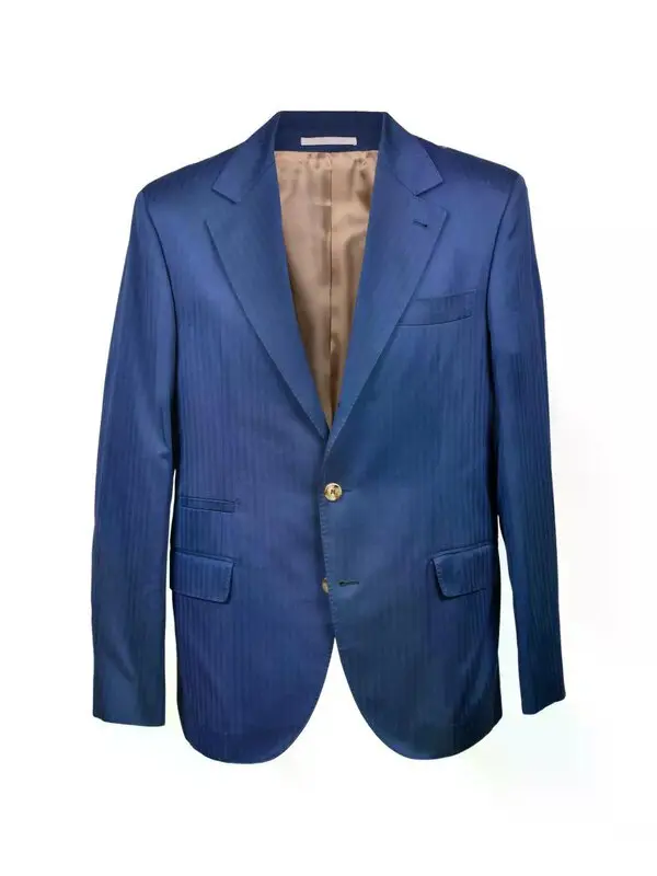 Brunello Cucinelli Herringbone-pattern Tailored Blazer