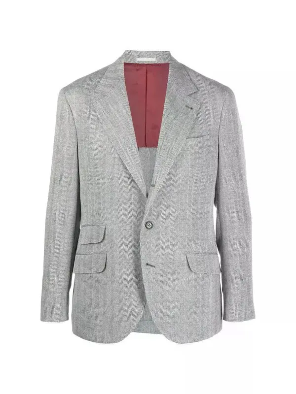 Brunello Cucinelli Deconstructed Herringbone Blazer