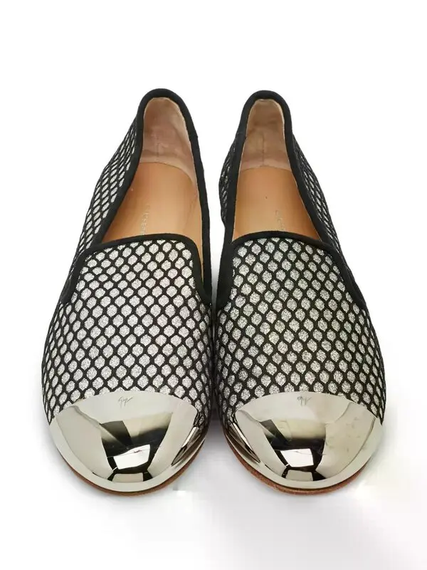 GIUSEPPE ZANOTTI Glitter-mesh Smoking Loafers