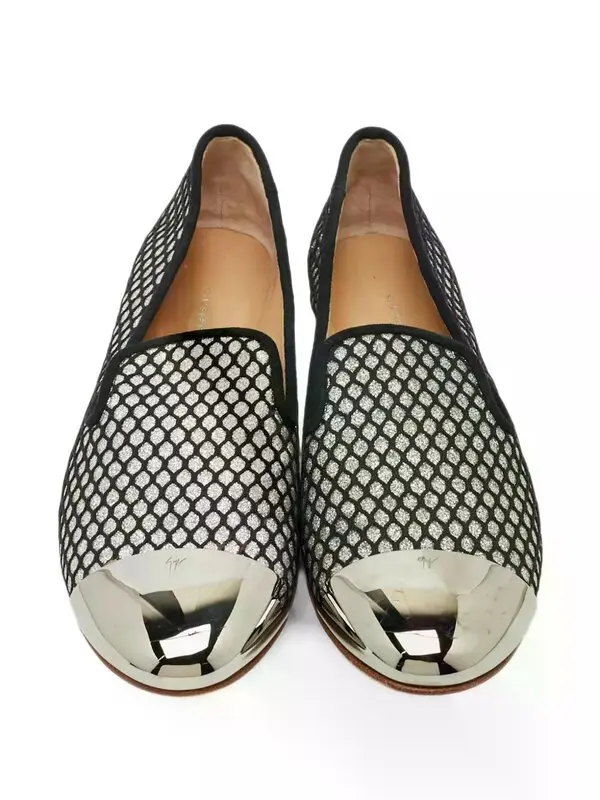 GIUSEPPE ZANOTTI Glitter-mesh Smoking Loafers