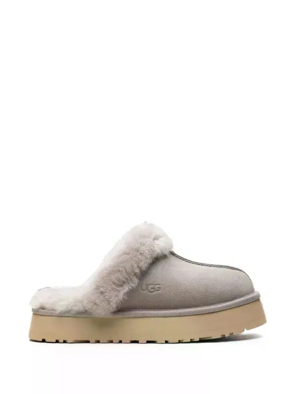 UGG Disquette Shearling-trim Mules - Grey