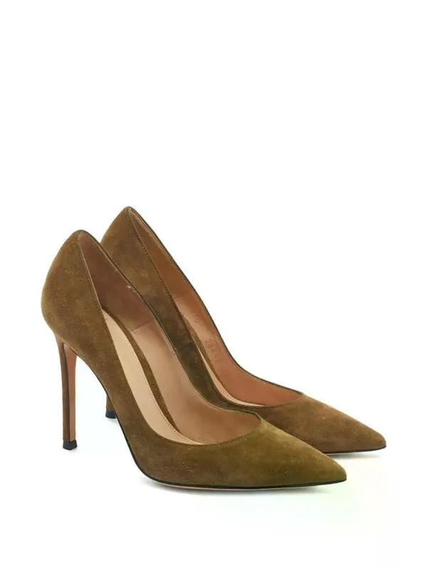 GIANVITO ROSSI Suede Pointed Toe Stiletto Pumps
