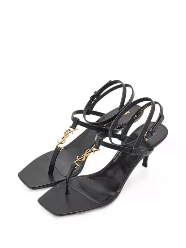 Saint Laurent Cassandra Ankle Strap Sandals - Black