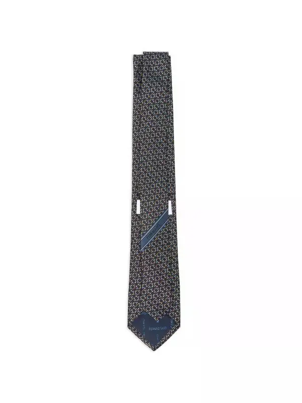 FERRAGAMO Gancini Jacquard Silk Tie