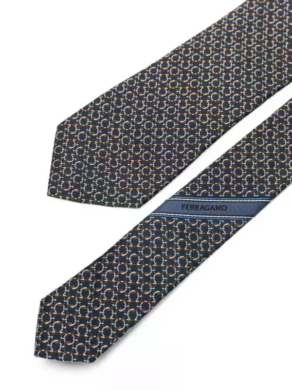 FERRAGAMO Gancini Jacquard Silk Tie