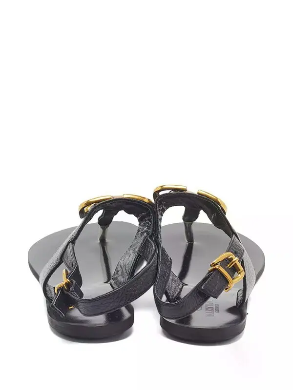 Valentino Garavani Vlogo Leather Flat Sandals