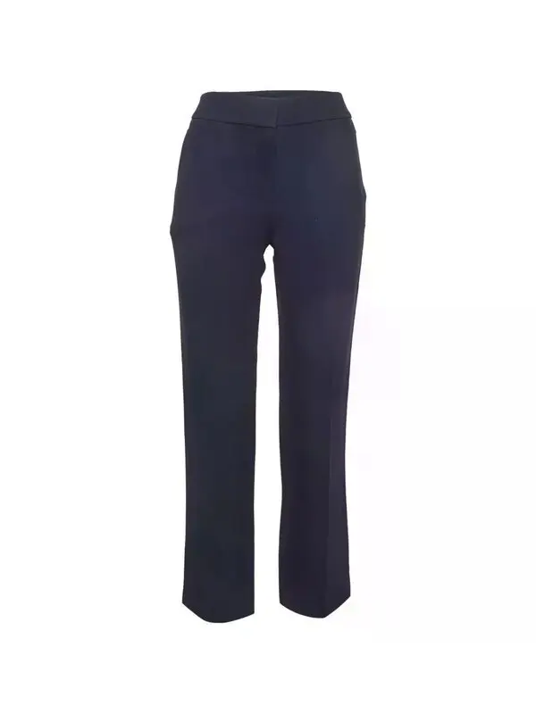 LOUIS VUITTON Navy Crepe Straight-leg Trousers
