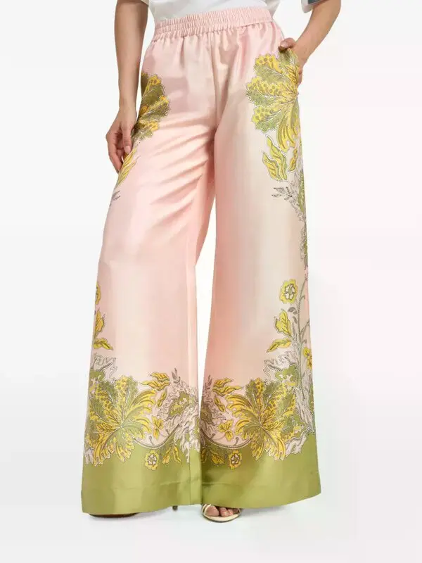 La DoubleJ Floral Print Palazzo Pants - Pink