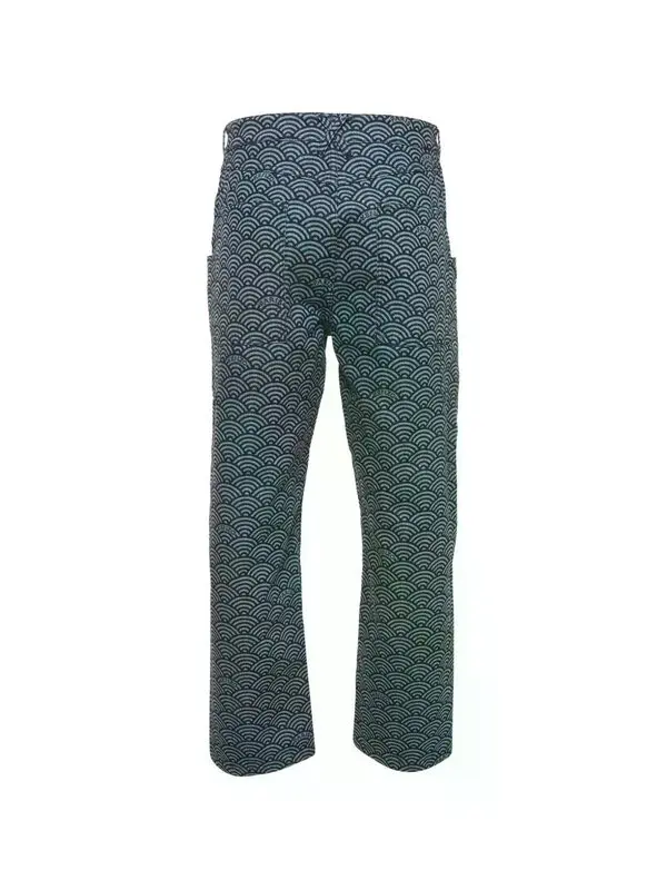 Kenzo Japanese Seigaiha Wave-print Cargo Jeans