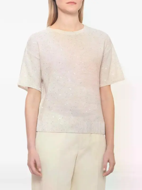 Antonelli Firenze Sequin-embellished Short-sleeve Sweater