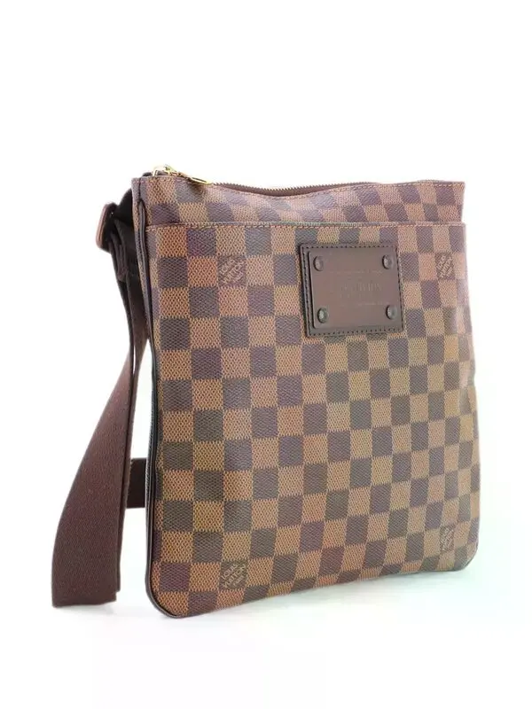 LOUIS VUITTON Brooklyn Pochette Plate Damier Crossbody Bag - Brown