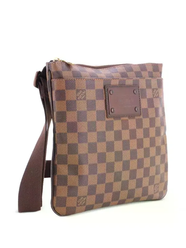 LOUIS VUITTON Brooklyn Pochette Plate Damier Crossbody Bag - Brown