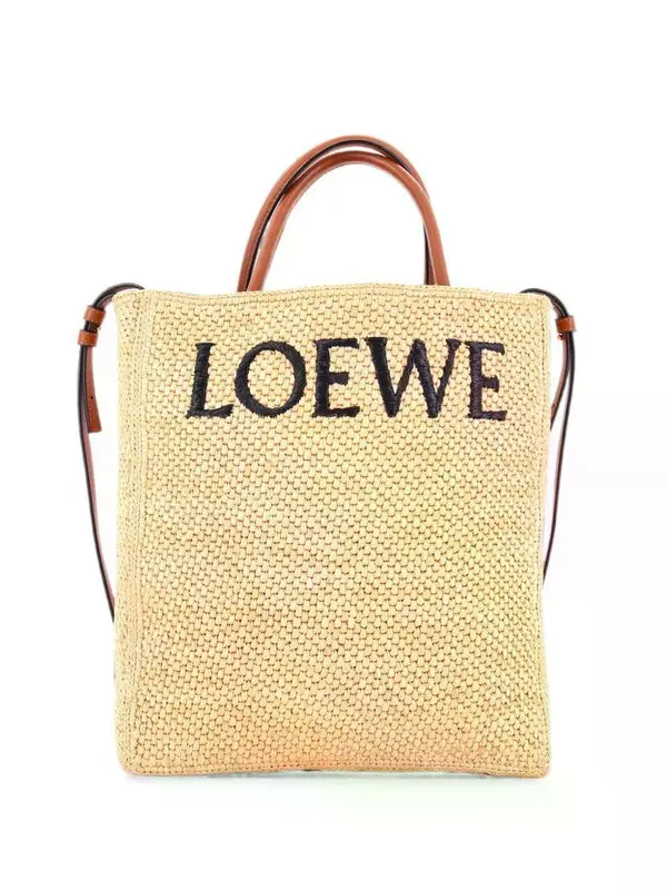 Loewe A4 Raffia And Leather North South Tote Bag