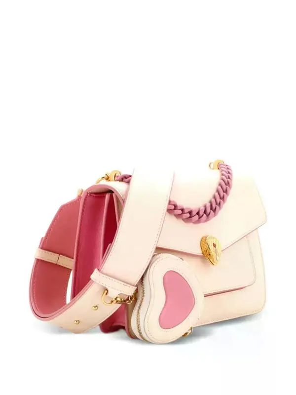 BVLGARI Serpenti Forever Maxi Chain Heart Pouch Leather Crossbody Bag