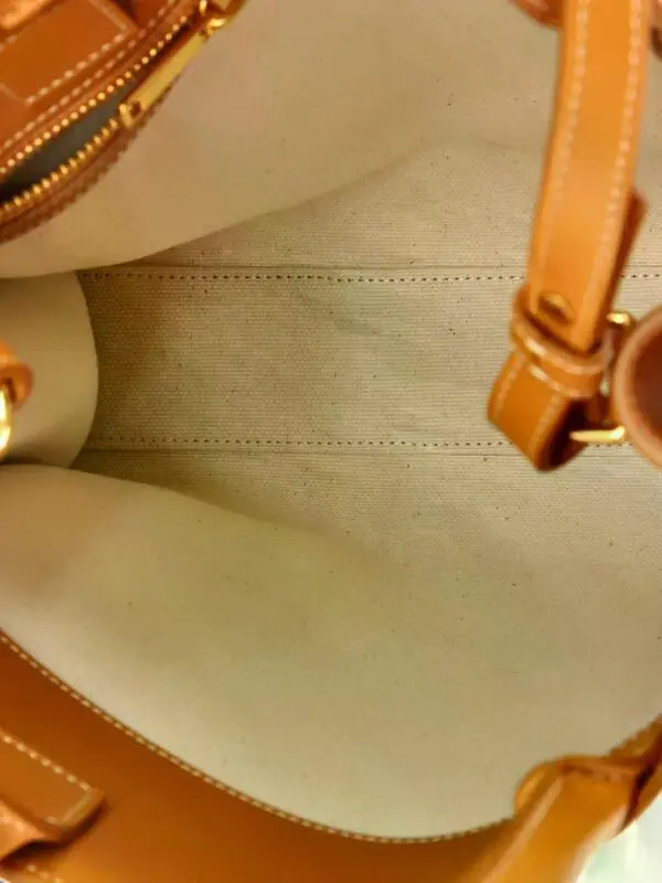 Celine Vertical Cabas Canvas With Leather Small Tote Bag