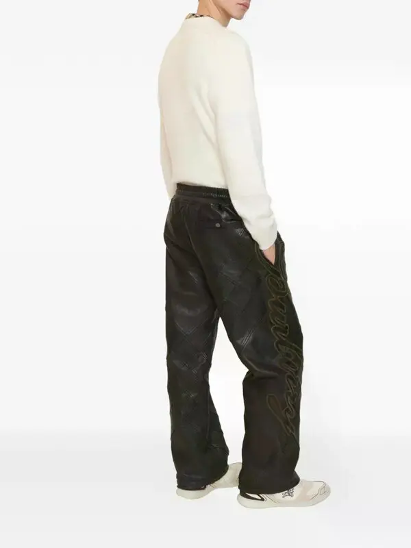 Burberry Cursive-logo Leather Trousers