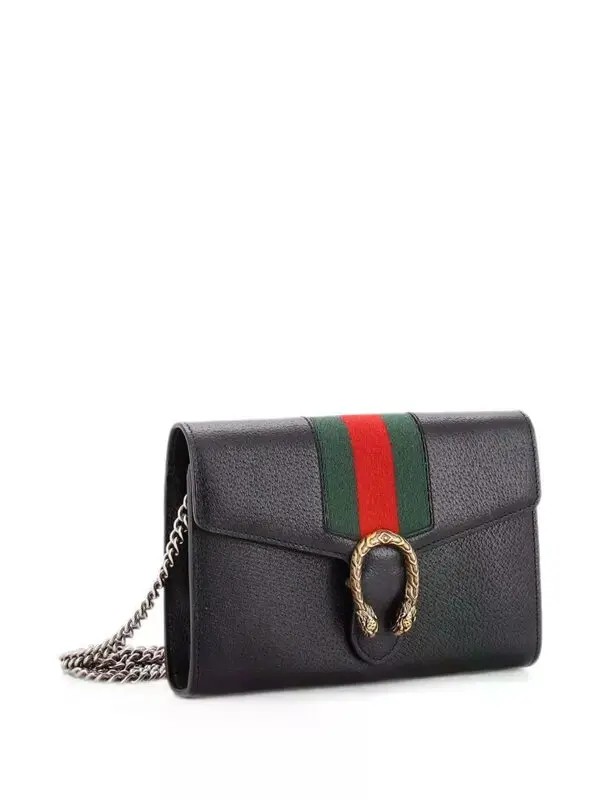 Gucci Dionysus Web Chain Wallet Leather Small Crossbody Bag